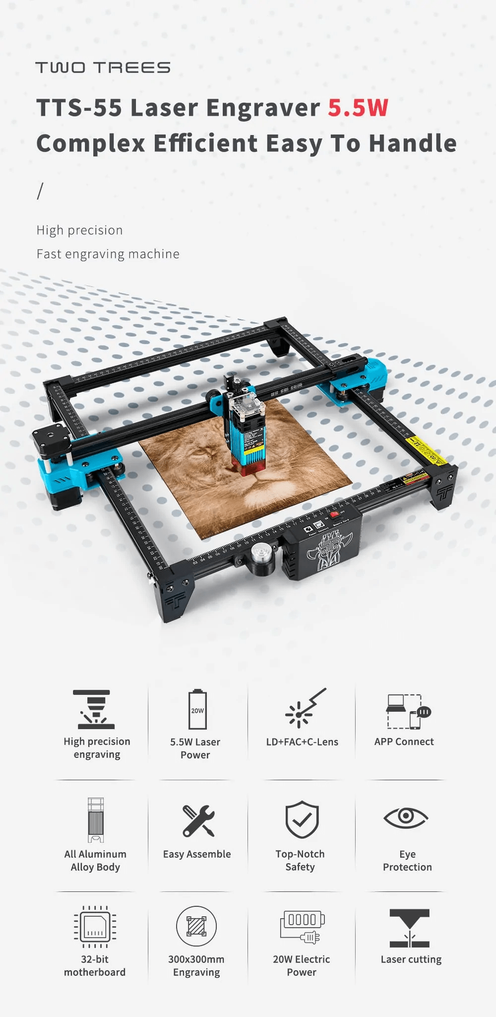 TwoTrees TTS-55 (Review): Versatile and very easy to use laser engraver